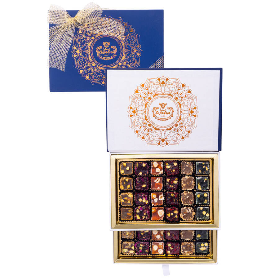 Handmade Special Turkish Delight in Dark Blue Box 48 Pieces ...