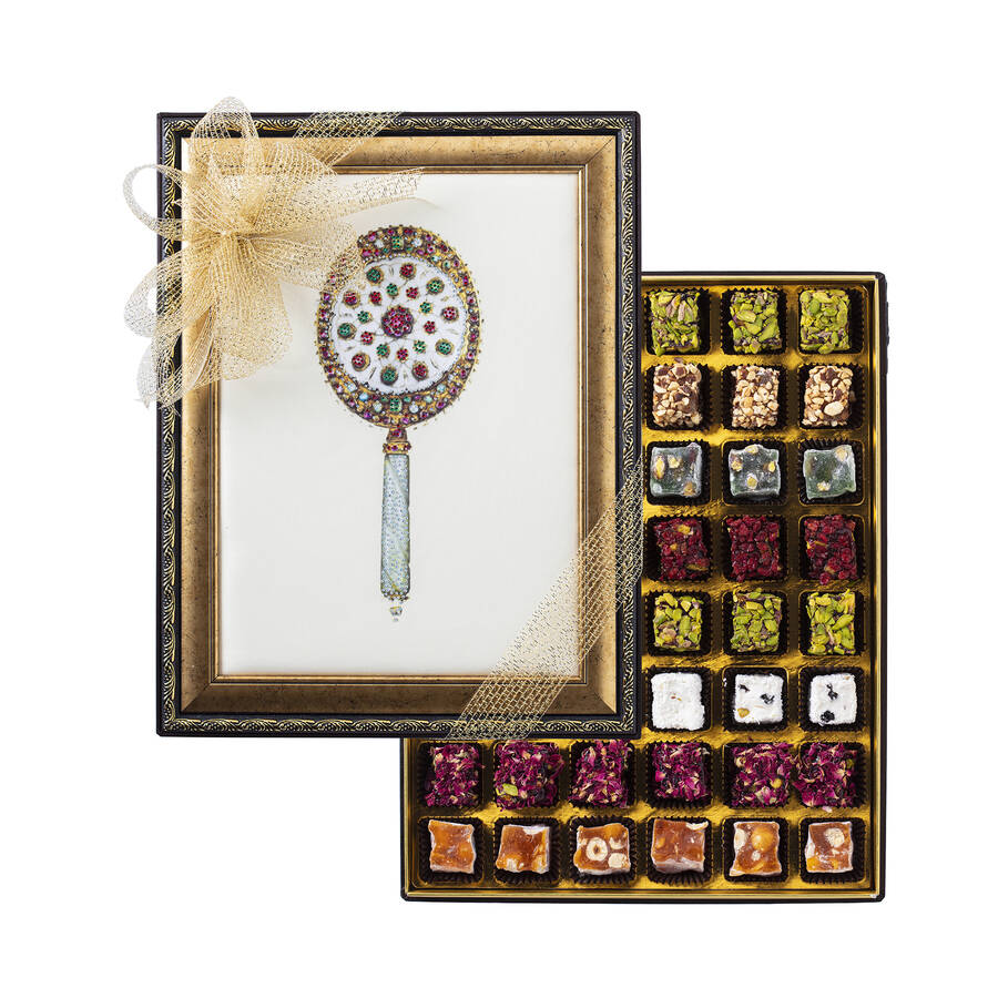 Special Mirror Turkish Delight Gift Box – 48 Pieces – Food Türkiye